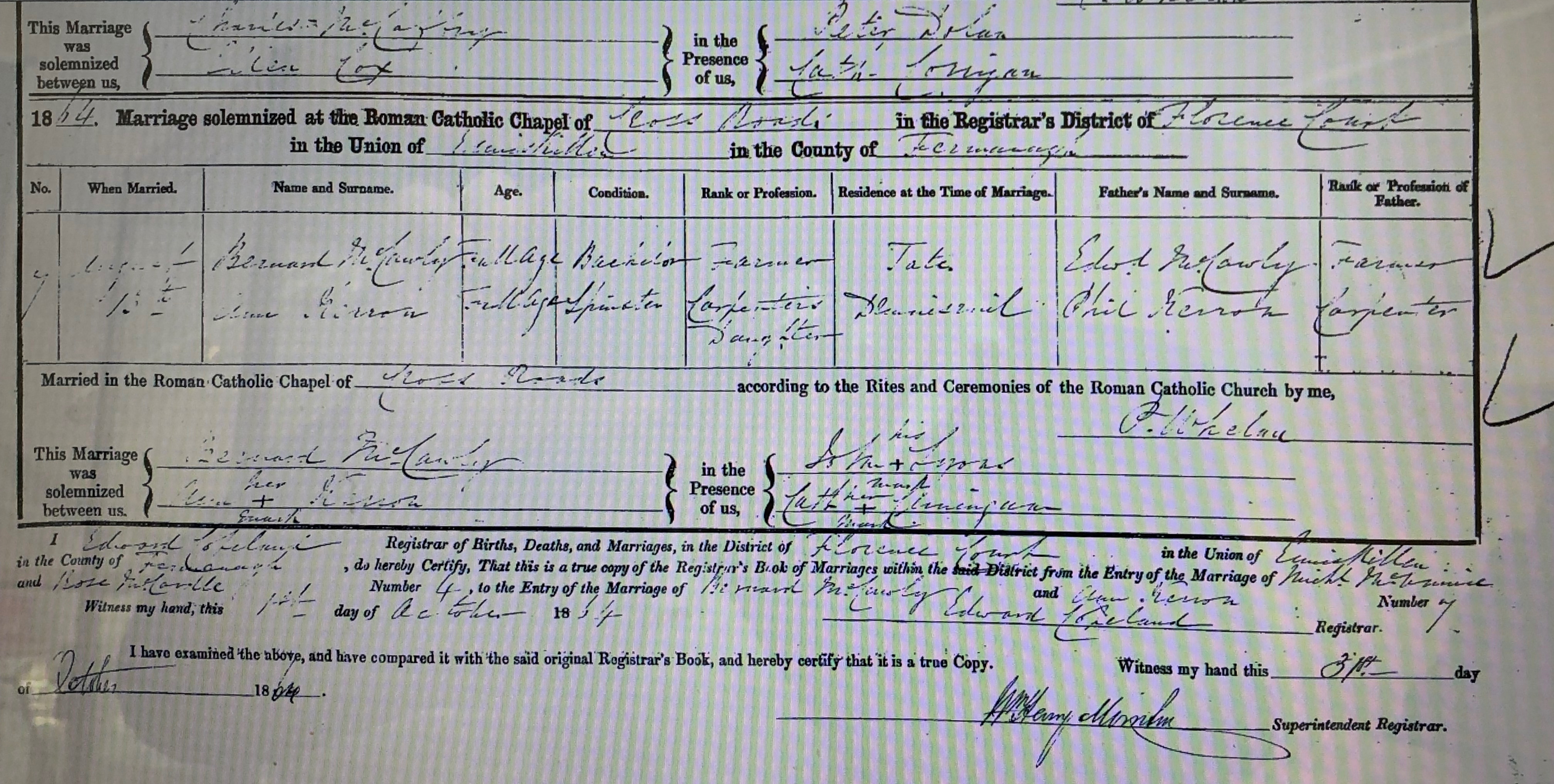 The Father of Bernard McCauley (1st) Edward McCauley (1800-1875) – Four ...